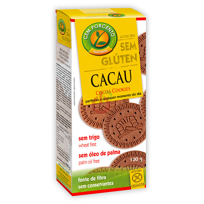 Bolacha de Cacau Sem Glúten Cem Porcento - 081 | Coutyfil - Alimentação ...